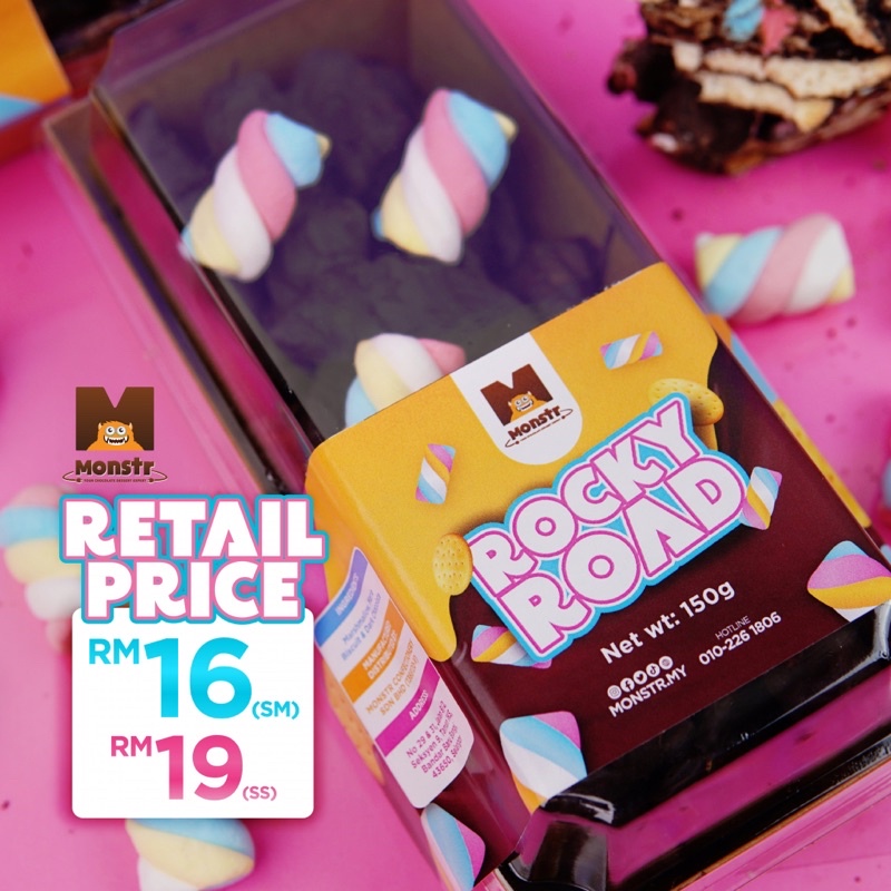 ROCKY ROAD MONSTR CHOCOLATE MARSHMALLOW BISKUT MARIE | Shopee Malaysia