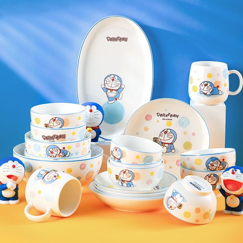 DORAEMON Genuine authorization BUBBLE SERIES CERAMIC TABLEWARE CUTLERY ...