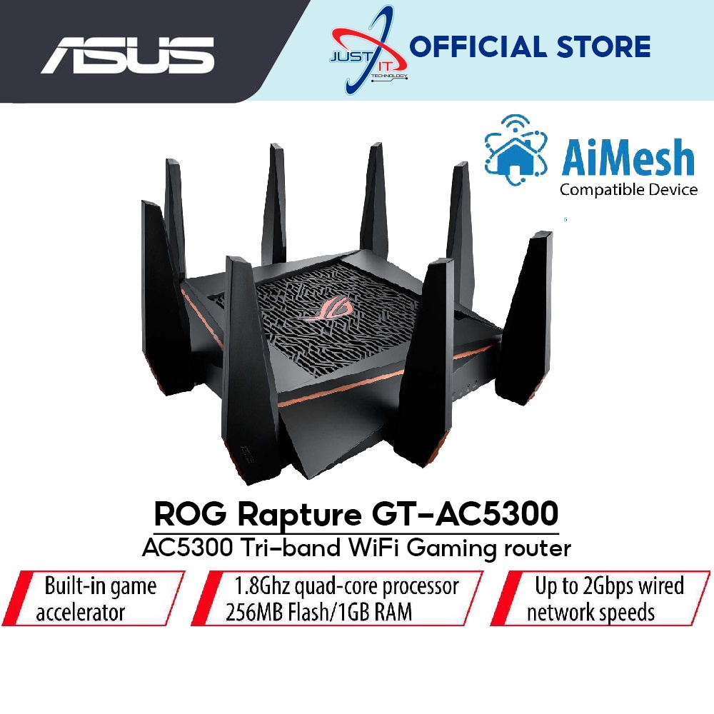 ASUS Rog Rapture AC5300 Tri-Band Wireless Gigabit Router GT-AC5300 ...