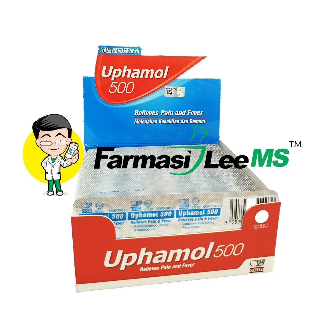 Uphamol 500mg Paracetamol 18x10 tablets Fever (Exp 09/2025) | Shopee ...