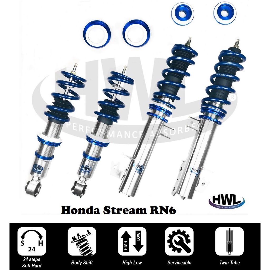 Honda Stream RN6 RN7 RN8 - HWL MT1bs series fully adjustable absorber ...