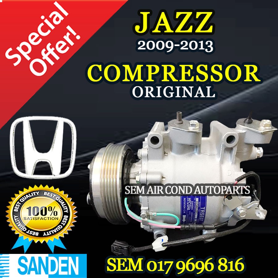 HONDA JAZZ 2009-2013 YEAR ORIGINAL SANDEN COMPRESSOR/ KOMPRESOR (CAR AIRCOND SYSTEM) | Shopee ...