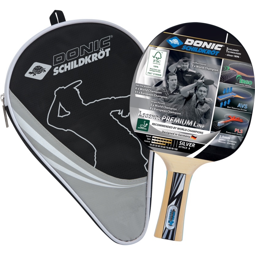 Donic Schildkrot Table Tennis Bat Legends Premium Silver & Cover | Shopee Malaysia
