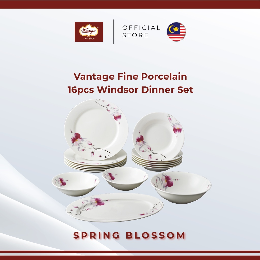 Vantage Fine Porcelain Spring Blossom (F40) Windsor Dinner Set without ...