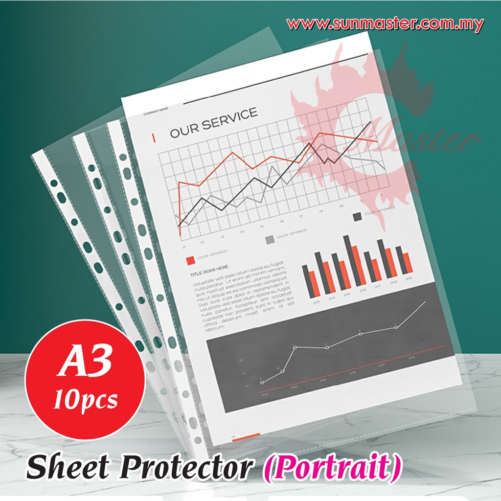 A3 11 Hole Sheet Protector 10 sheets | Clear Sheet Protector | A3 Paper ...