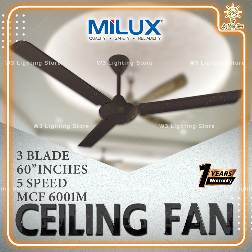 MILUX 60" CEILING FAN MCF-6001 [WHITE] | Shopee Malaysia