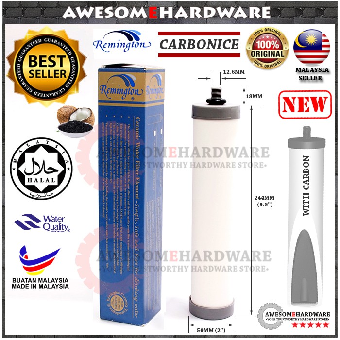(JAKIM HALAL) REMINGTON CARBON CTC CERAMIC WATER FILTER REFILL WITH ...