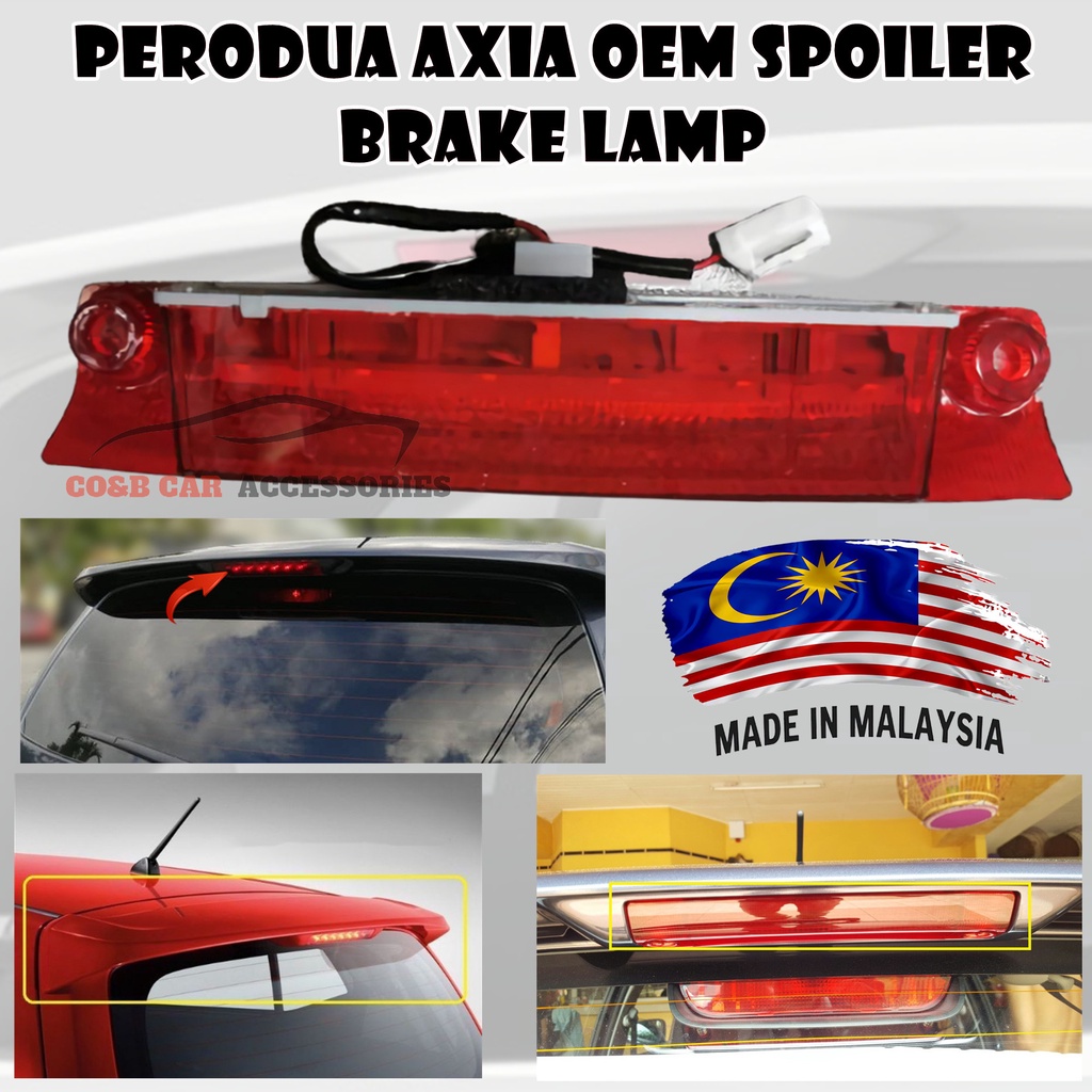 Perodua Axia 2014 - 2021 Rear ABS Spoiler's LED Brake Lamp / Brake ...