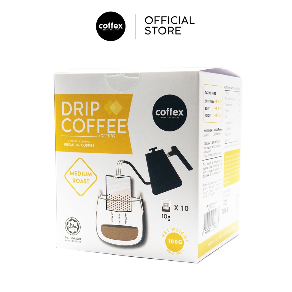 Coffex Coffee - Drip Coffee Medium Roast 100% Arabica (10g x 10s ...
