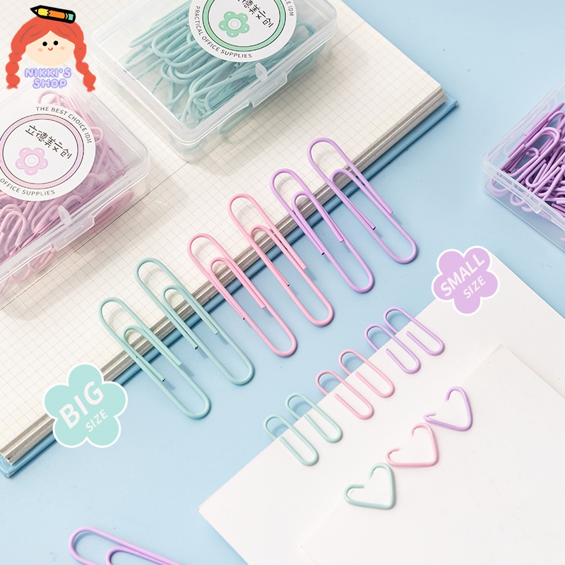 NIKKI Clips Paper Clip Pins Macaron Portable Decorate Storage for ...