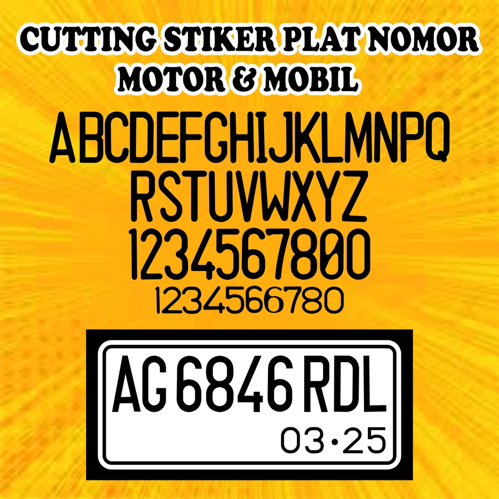 HITAM Sticker Cutting Sticker Number Plate Sticker for Vehicle ...
