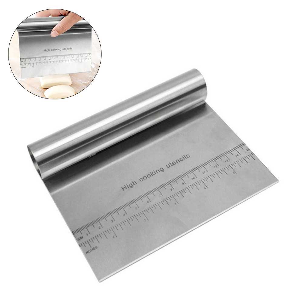Dough Scraper Chopper Stainless Steel Pastry Pizza Cutter Slicer with ...