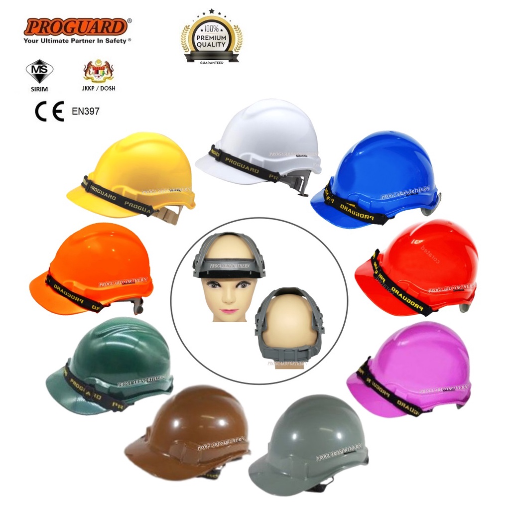 ADVANTAGE I ABS Slide Lock Safety Helmet Hard Hat White Yellow Blue ...