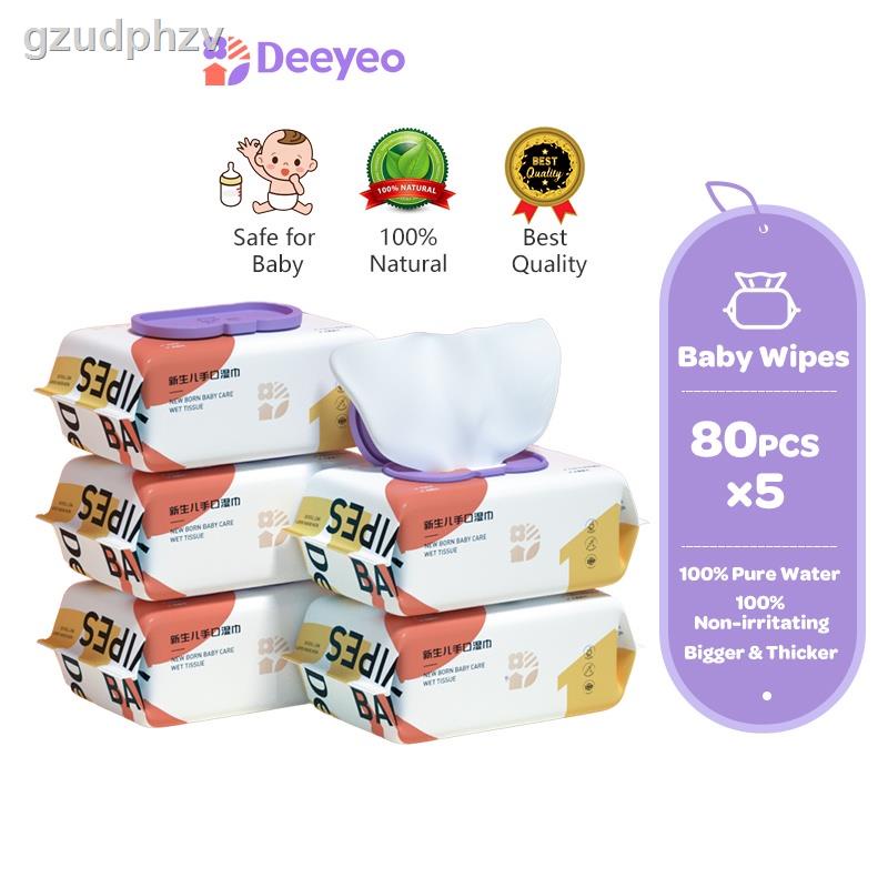 【ready stock】 Deeyeo Baby Wet Wipes (80 Pcs x 5 Packs) | Shopee Malaysia