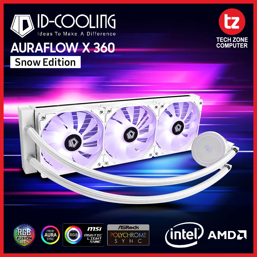 ID-COOLING AURAFLOW X 360 RGB SNOW LED Lighting AIO Water Cooling | Shopee Malaysia