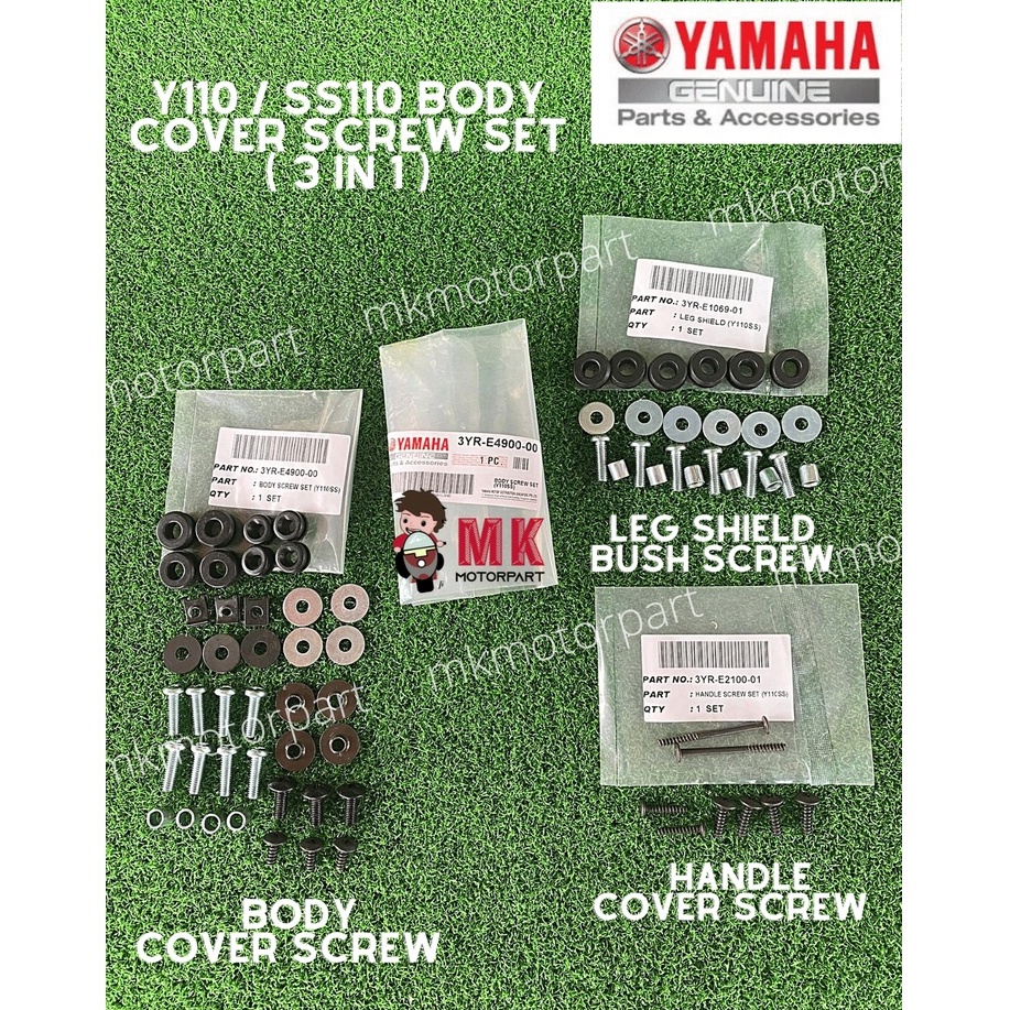 (3YR) Yamaha Y110 / SS110 / YSS Full Set Body Cover Screw Set ( 3 IN 1 ...