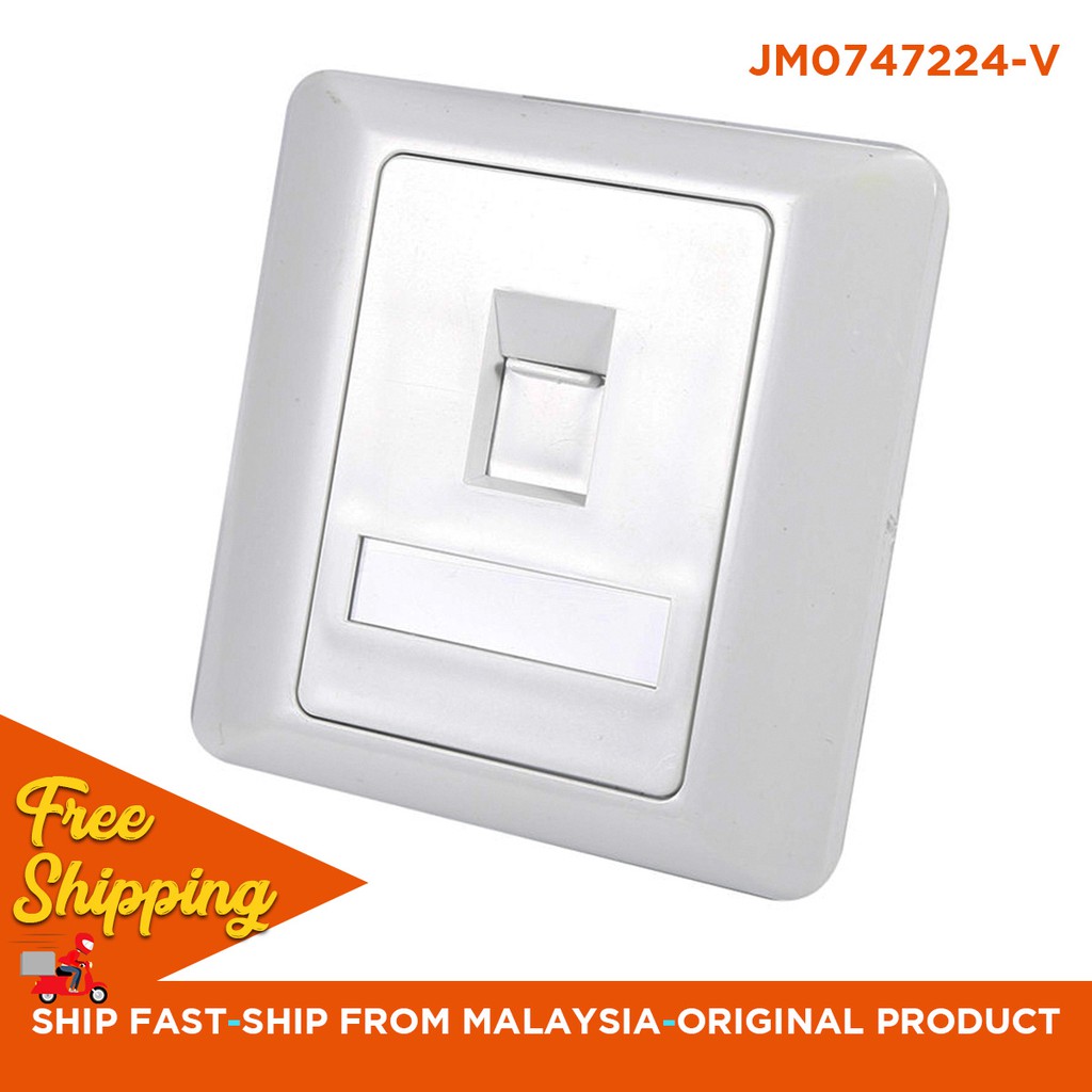 🔥🔥(Ready Stock)Single Port Socket RJ45 Wall mountable Flat FacePlate ...