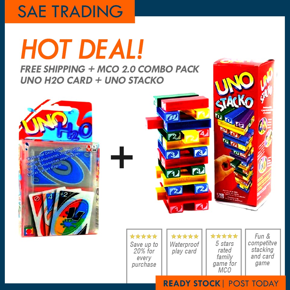 [🔥FREE SHIPPING - HOT DEAL🔥] UNO Card & UNO Stacko Combo Package for ...