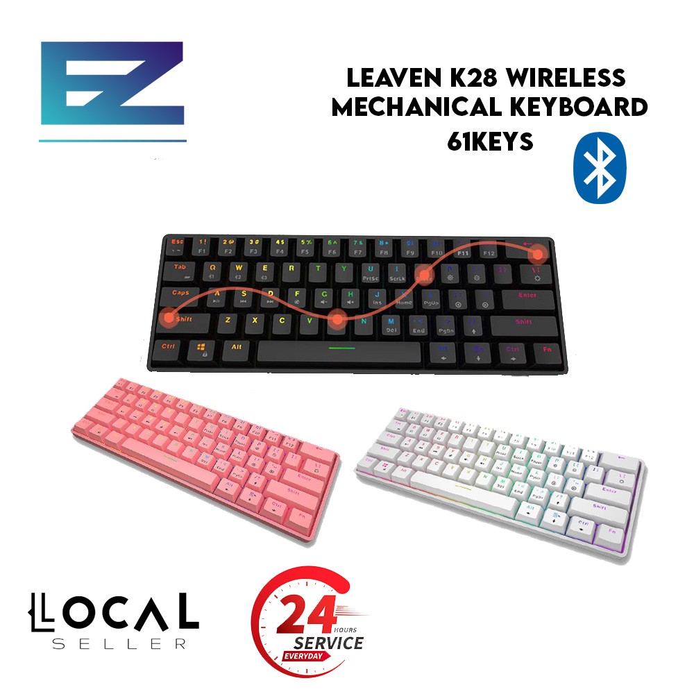 {READY STOCK/HOT SALE} LEAVEN K28 WIRELESS 61KEYS MECHANICAL KEYBOARD ...