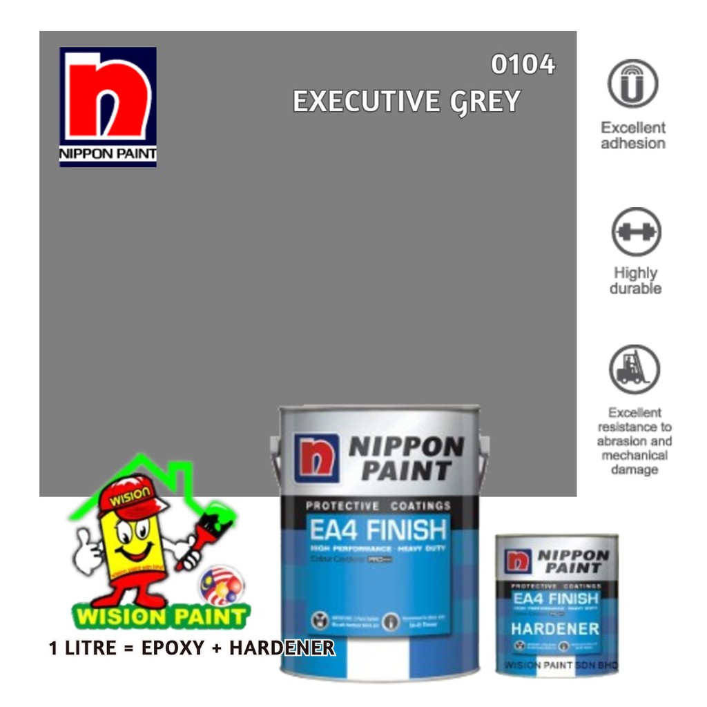 0104 EXECUTIVE GREY • 1L • EA4 • Nippon • Epoxy Coating • Refurnishing ...