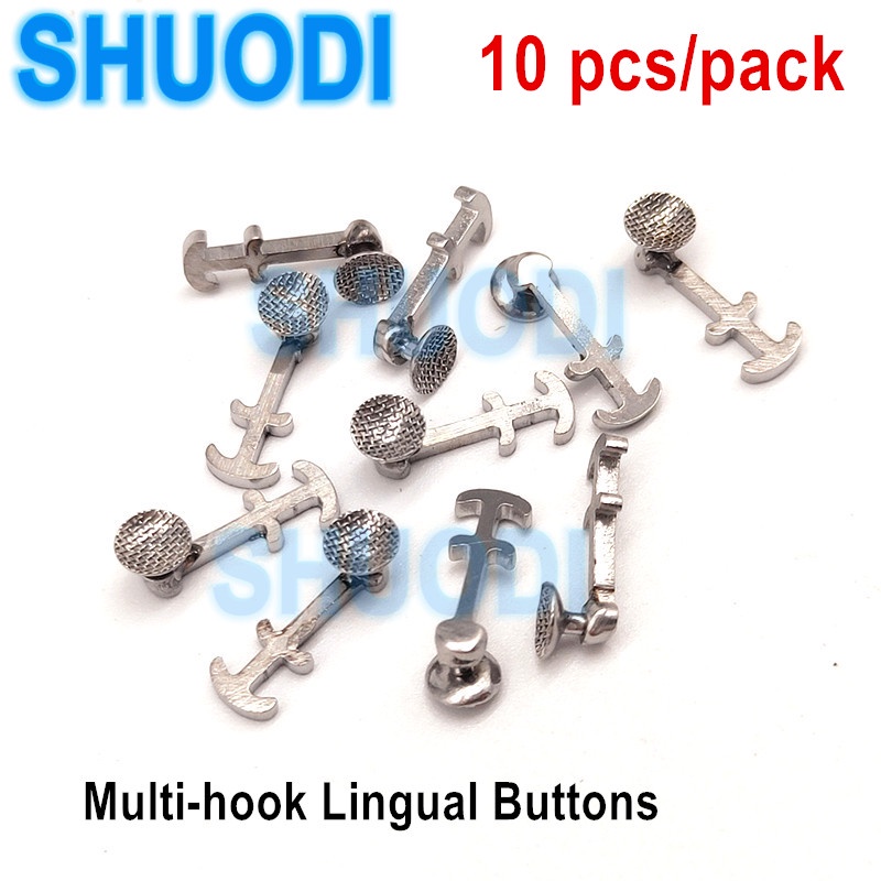 Dental Orthodontic Lingual Button Lingual Attachments Multi-hook Monoblock Bondable Button Ortho ...