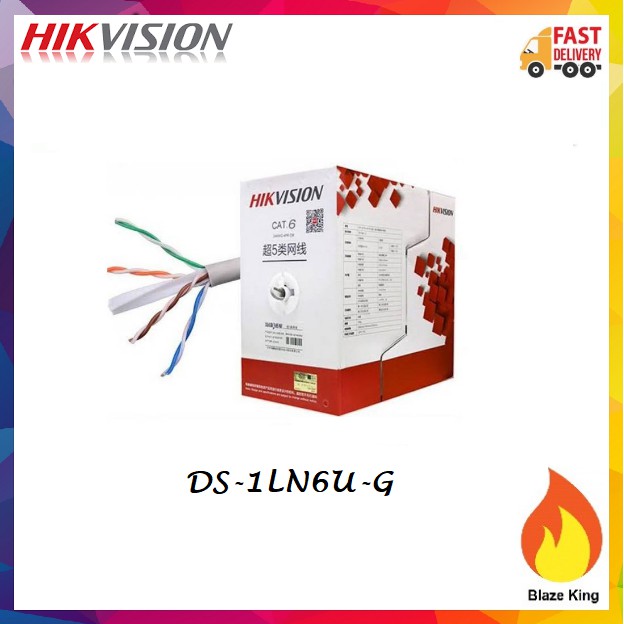 HIKVISION (DS-1LN6U-G) UTP CAT6 PVC 23 AWG 305M NETWORK CABLE | Shopee Malaysia