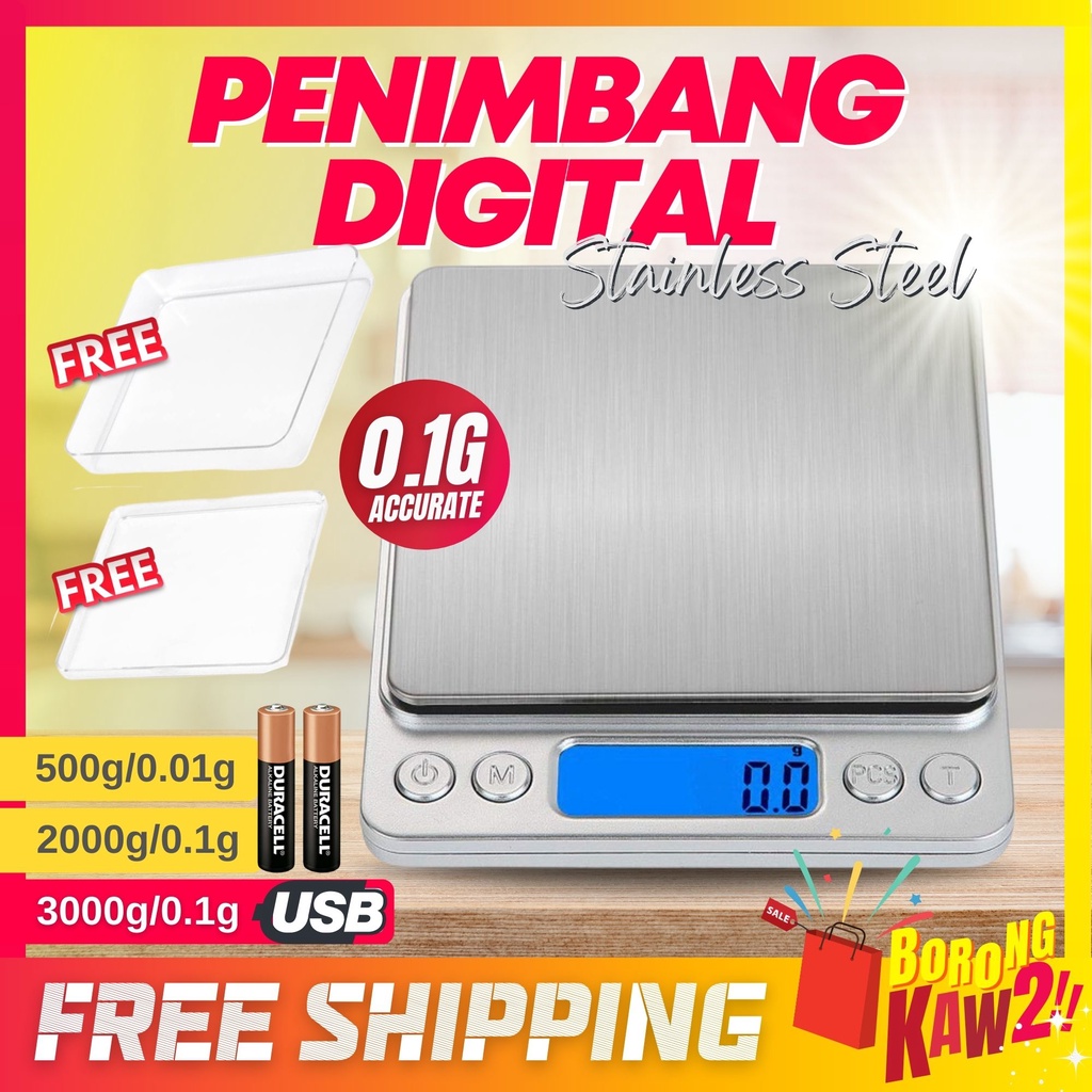 BKK I-2000 Digital Scale Precision Kitchen Scale Weight Scale Timbang Digital Food Penimbang ...