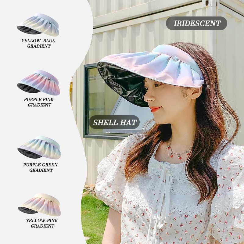 Women Sunhat Uv Protection Sunscreen Simple Empty Top Outdoor Shell Hat ...