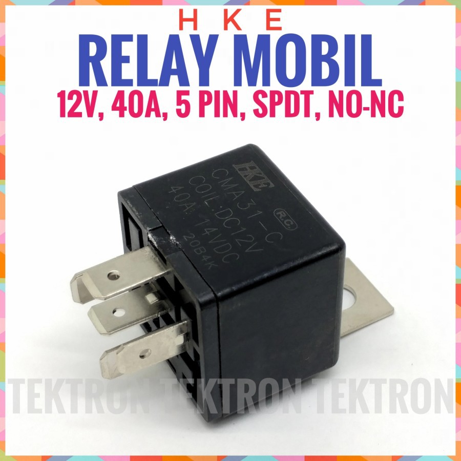 Hke Car Relay 12VDC 40A SPDT NO-NC 12V 5pin 5p max 14V Horn Light ...