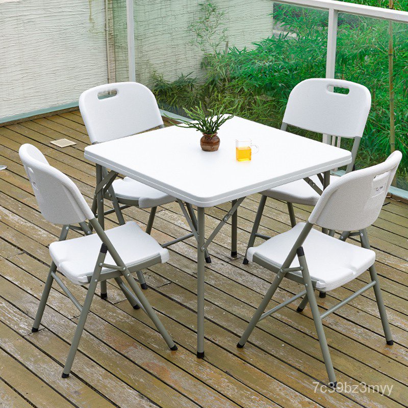 timiFolding Dining Table Square Household Outdoor Portable Simple ...