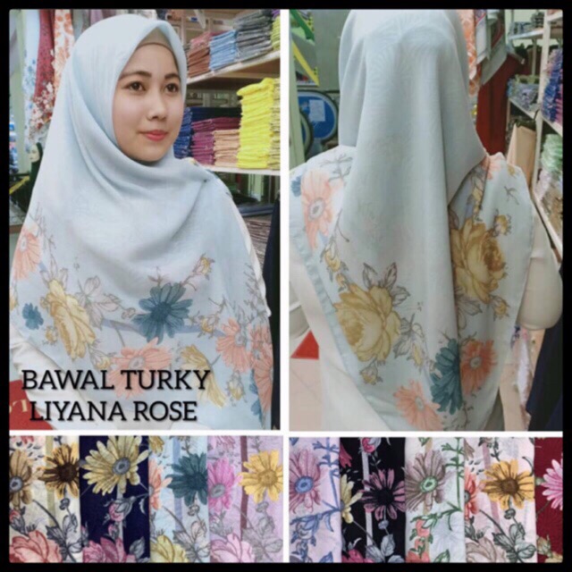 🔥NEW🔥 TUDUNG BAWAL TURKEY LIYANA ROSE Bidang 55 dan 60 | Shopee Malaysia