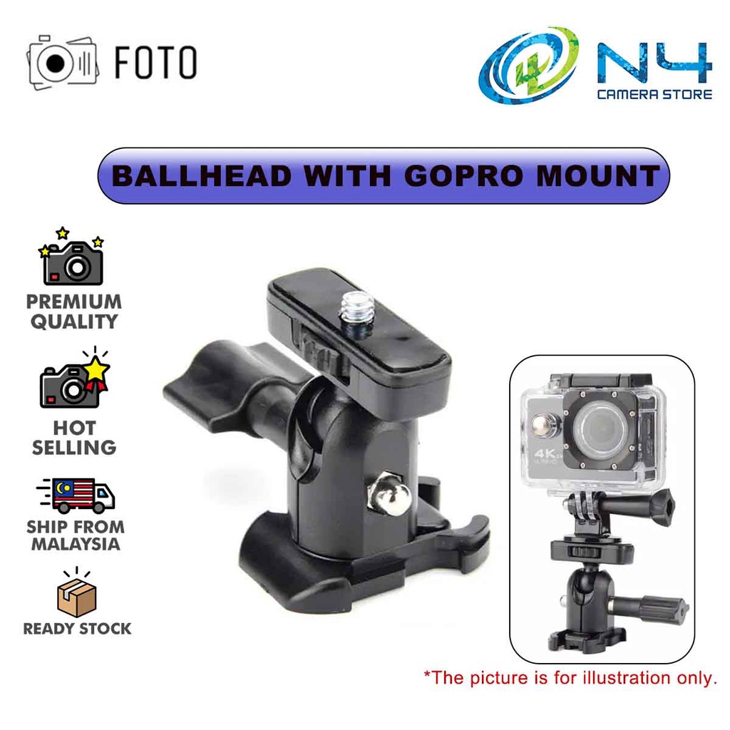360 Degree rotation ball head quick release buckle mount for GOPRO HERO ...