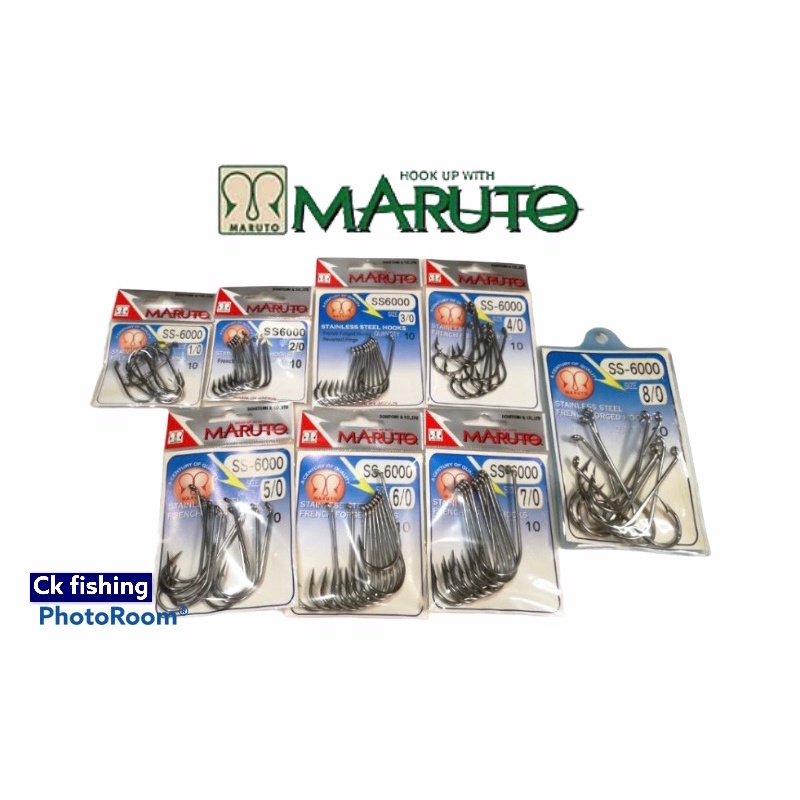 Maruto Fishing Hook Size 1/0 To 8/0 / Model SS6000 / Stainless Steel ...