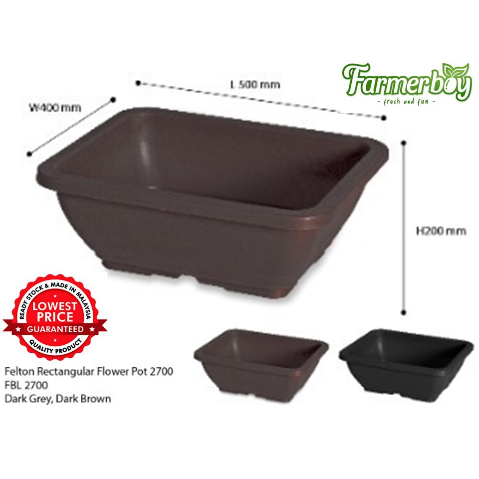 FELTON Rectangular Flower Pot FBL 2700 GARDENING FLOWER POTS PASU BUNGA ...