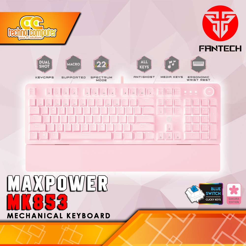 Fantech MAXPOWER MK853 Sakura Edition RGB Mechanical - Gaming Keyboard ...