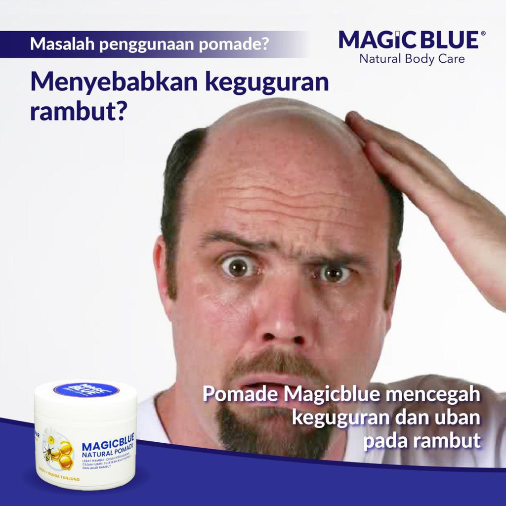 POMADE MINYAK RAMBUT MAGIC BLUE MELEBATKAN RAMBUT MERAWAT KULIT KEPALA ...