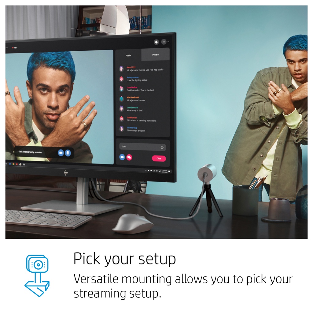 HP 950 4K UHD Resolution Webcam - 103 Degree Field of View , AI Face ...