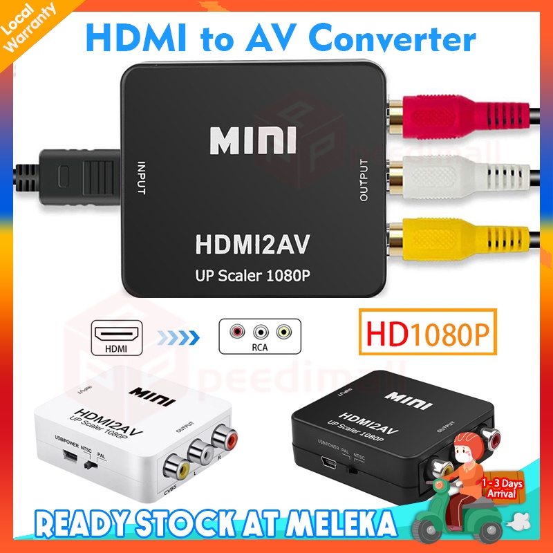 【Ready Stock】HDMI to AV RCA Audio Video CVBS Adapter HD 1080P Converter ...