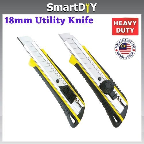18mm 1's Heavy Duty Auto Lock and Twist Lock Utility Knife Paper Knife ...