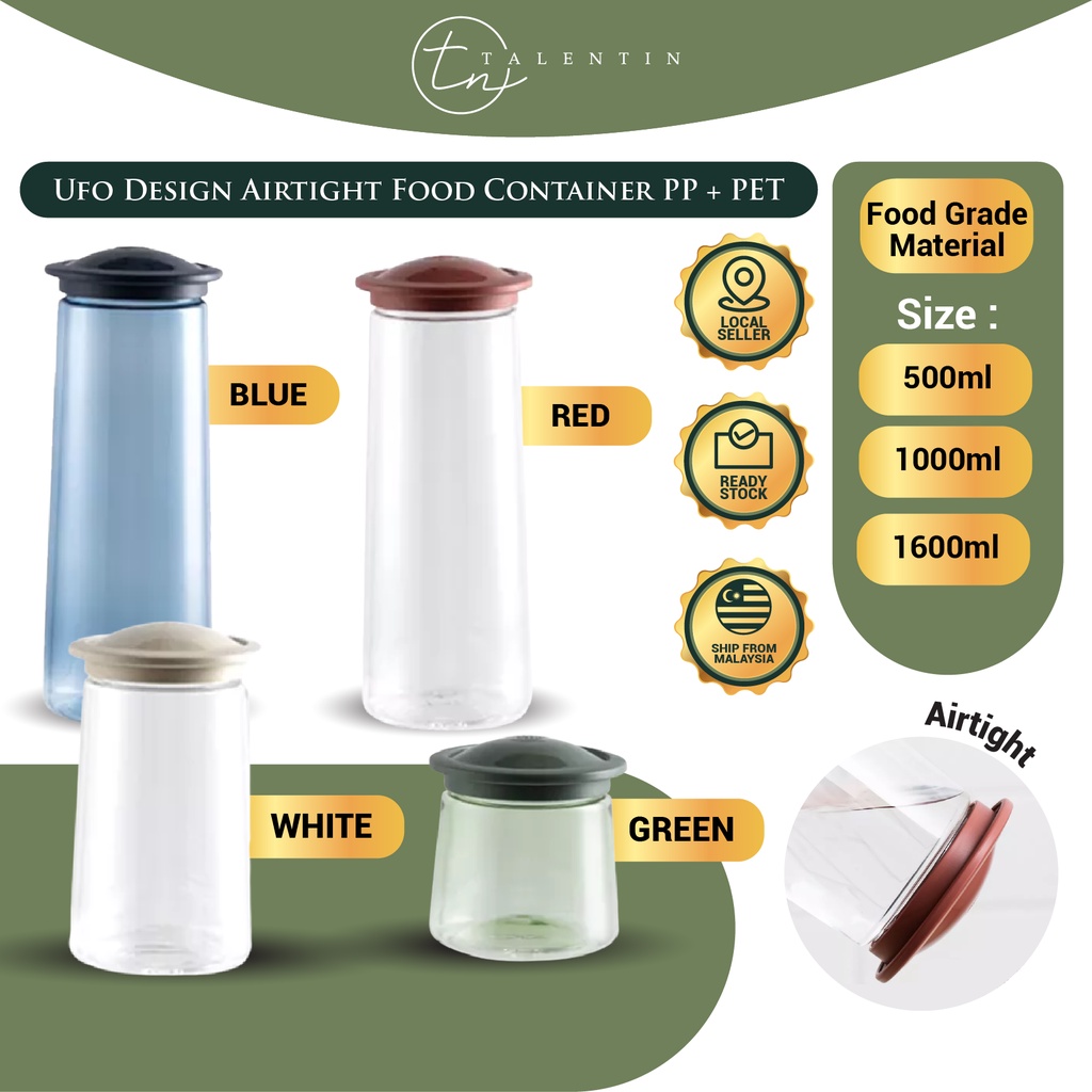 Food Storage Container Airtight 500ml 1000ml 1600ml PP PET Food Grade Container for Grain Snack ...