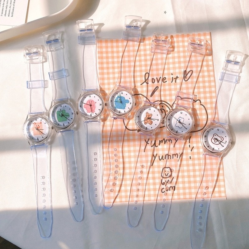 Ready Stock Woman Watch Cute Simple Transparent Watch Casual Candy ...