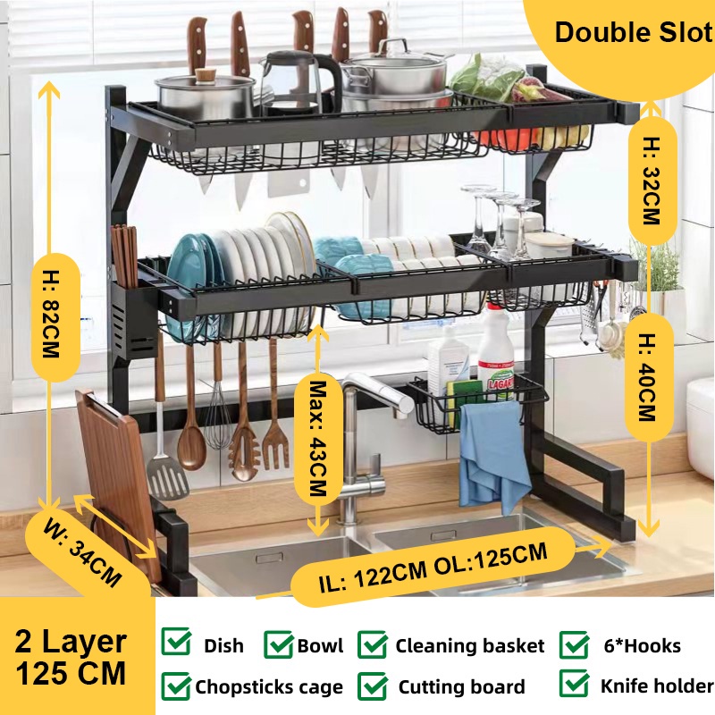 Stainless Steel Kitchen Rack Organizer Kitchenware Storage Sink Rack ...
