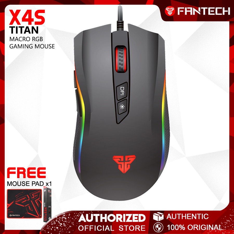 FANTECH X4s Titan RGB(NEW UPGRADE VERSION) 4800DPI 7 Macro USB Mouse ...