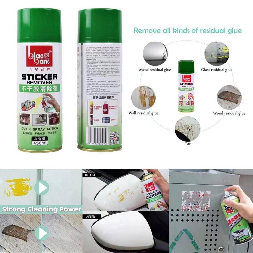 450ml Quick Spray Sticker Remover Glue Gum Remover Adhesive Stain Car ...