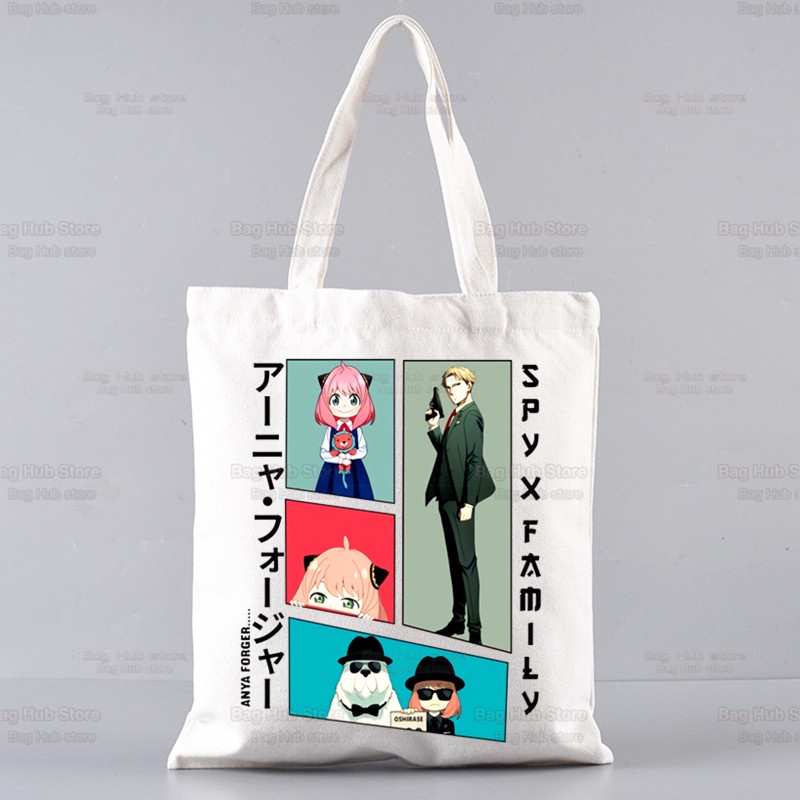 Spy X FAMILY Anime Design Shoulder Yor Anya Canvas Bags Large Harajuku ...