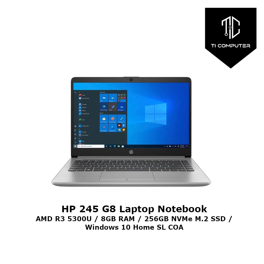 HP 245 G8 AMD R3 5300U with Radeon Graphics 8GB RAM 256GB NVMe M.2 SSD ...