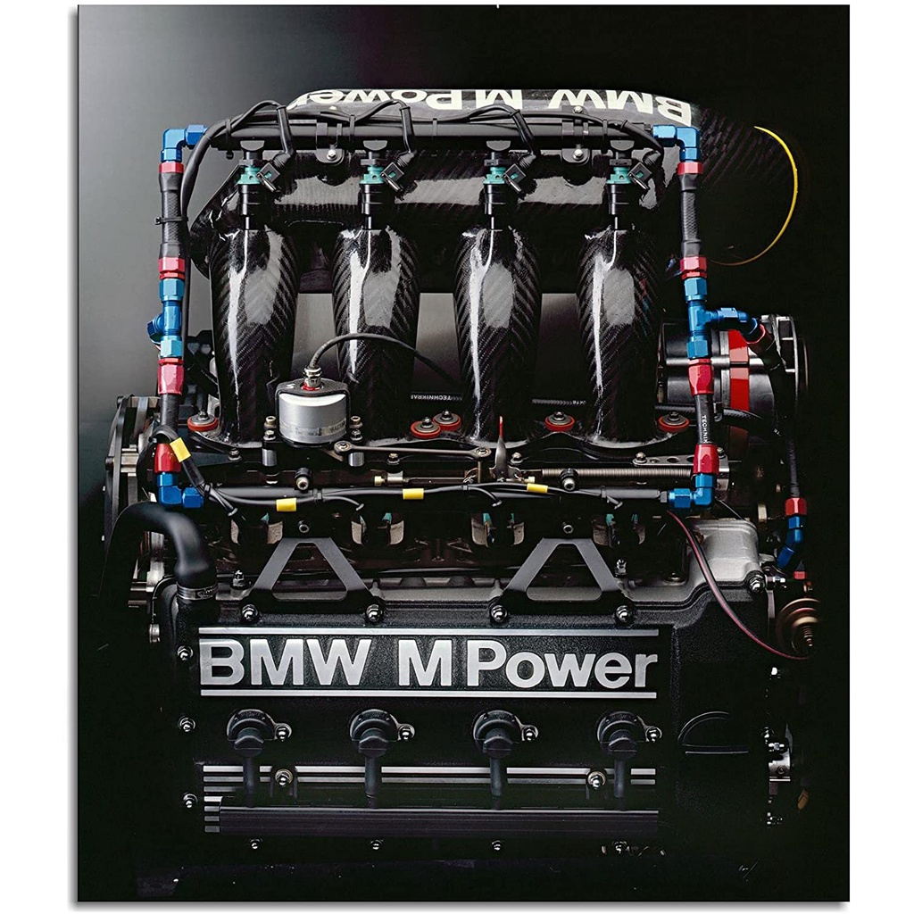 BMW M-Power M E M Motorsport Engine Promo Poster Canvas Prints Wall Art ...