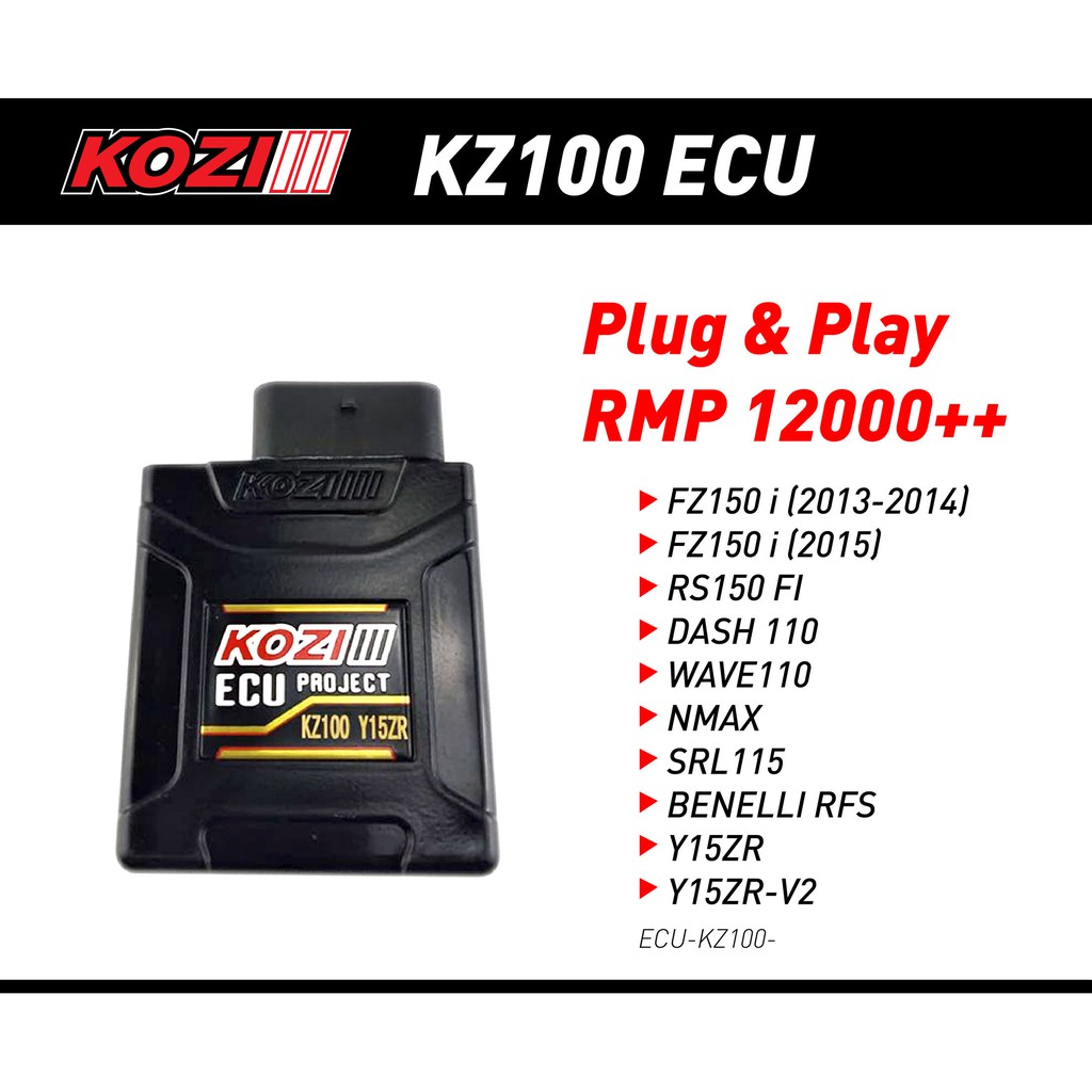 KOZI ECU KZ100 PNP Y16ZR /Y15ZR /LC135V8/ RS150/ RSX / SYM VF3i / NMAX ...