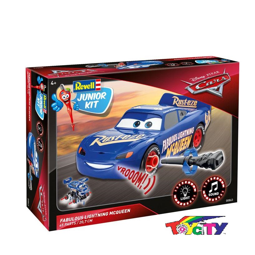REVELL JUNIOR KIT 1:20 DISNEY CARS FABULOUS LIGHTNING MCQUEEN (BLUE ...