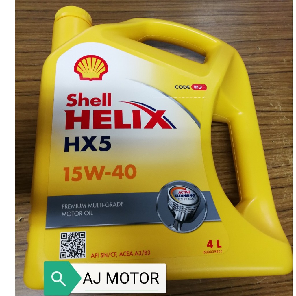 SHELL HELIX HX5 15W-40 LUBRICANT OIL API SN/CF 4 LITRE **ORIGINAL ...